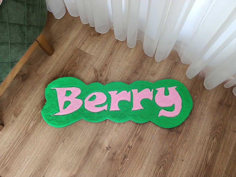 Pink Bella Style Custom Name for Girls Handmade Tufted Rug - Etsy