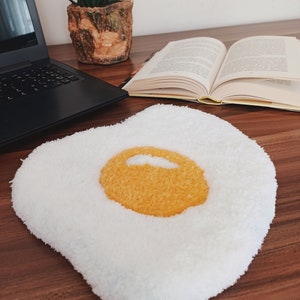 Fried Egg Handmade Tufted Rug, Table Wall Floor Decor, Silly Coasters ...