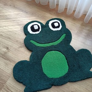 Green Frog Tufted Handmade Kawaii Rug, Personalized Colors - Etsy