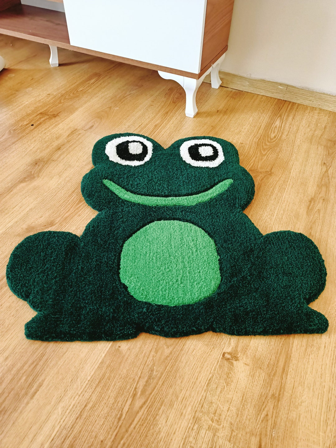 Green Frog Tufting Rug, Smiling Face Funky Children's Room Decor - Etsy