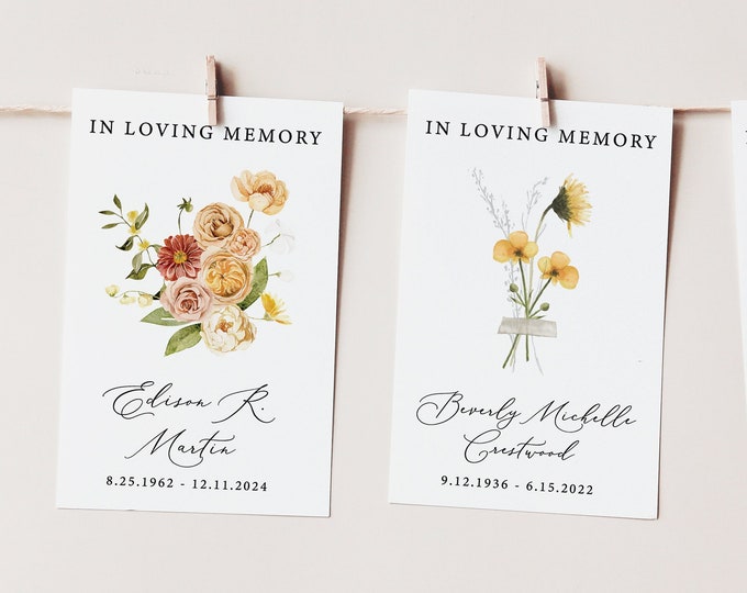 In Loving Memory Flower Seed Packet, Celebration of Life Favor ...