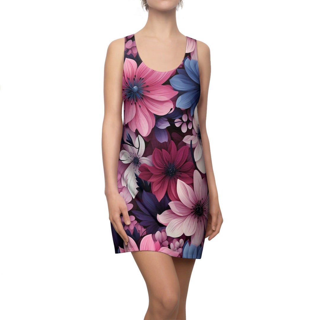 Berry Colored Dress in Beautiful Floral Print, Embrace Your Feminine ...
