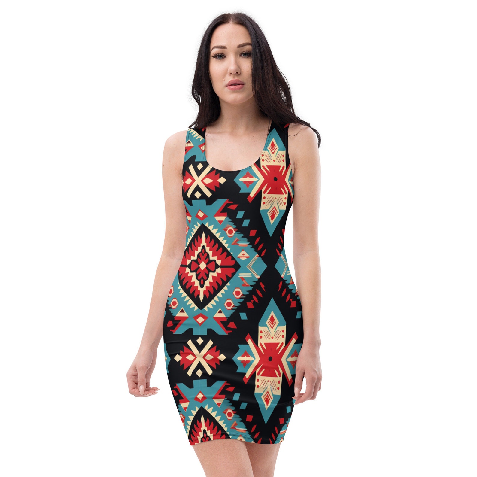 Welsh-inspired Geometric Bodycon Dress - Modern Fashion for Women - Etsy