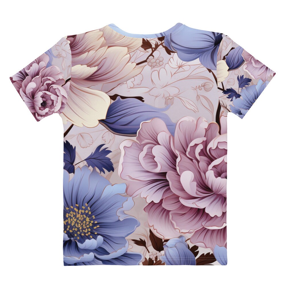 Spring Blossom Tee - Elegant Women's Floral T-shirt - Watercolor Flower ...