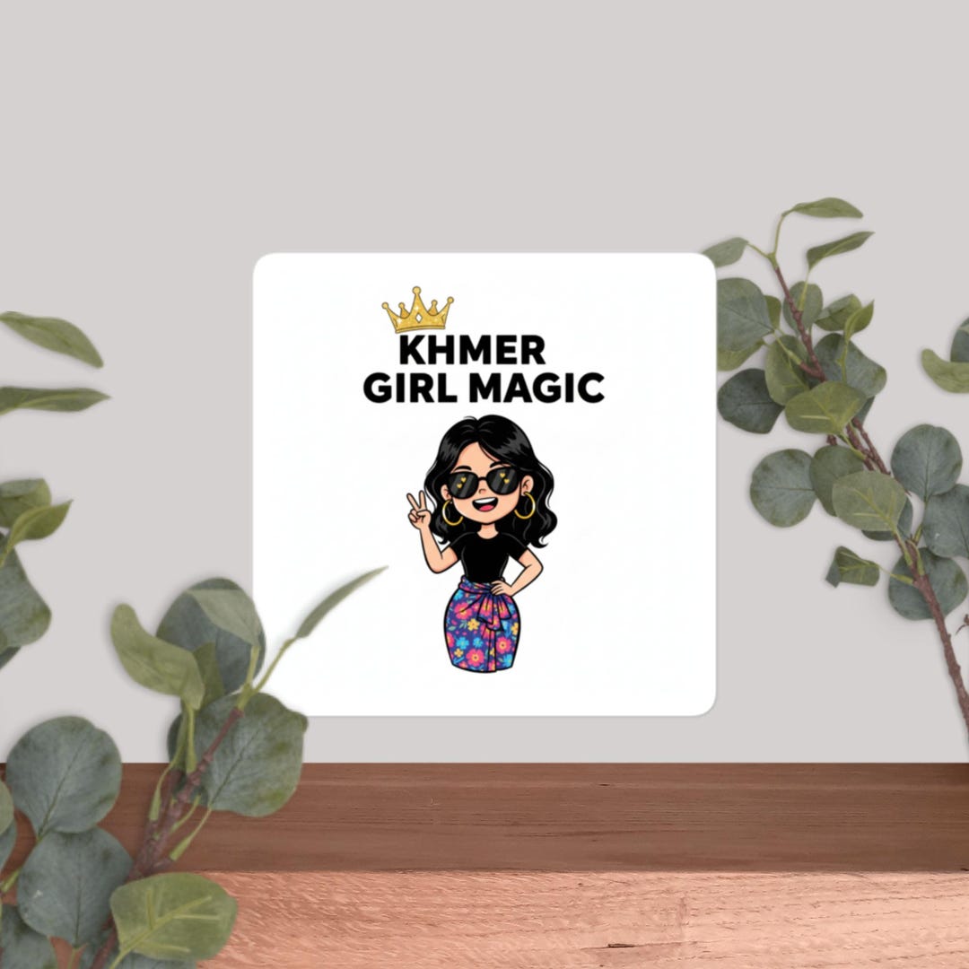 Black Wavy Cartoon Khmer Girl Magic, Bubble-free Stickers - Etsy