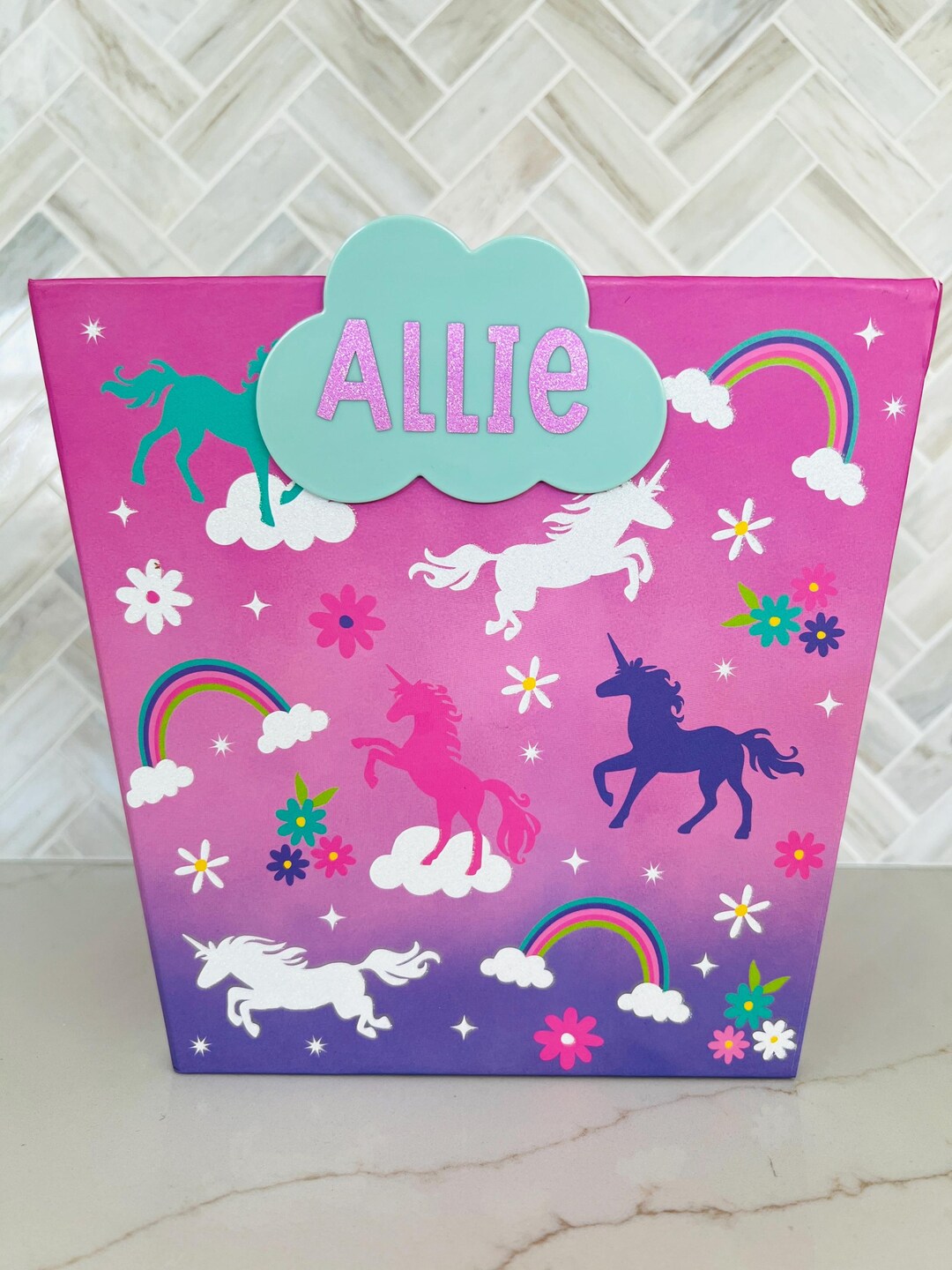 Personalized Girls Birthday Bucket, Unicorn Birthday Bucket, Unicorn ...