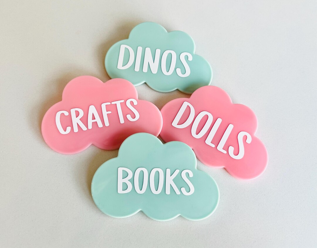 Personalized Cloud Bin Clips: Nursery & Playroom Storage Labels - Etsy