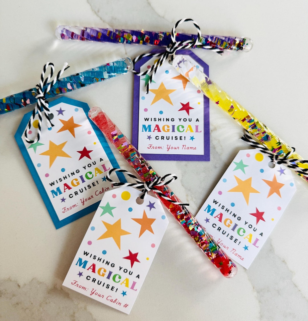 Fish Extender Glitter Wand, Includes Custom Tags & Twine, Set of 4 - Etsy
