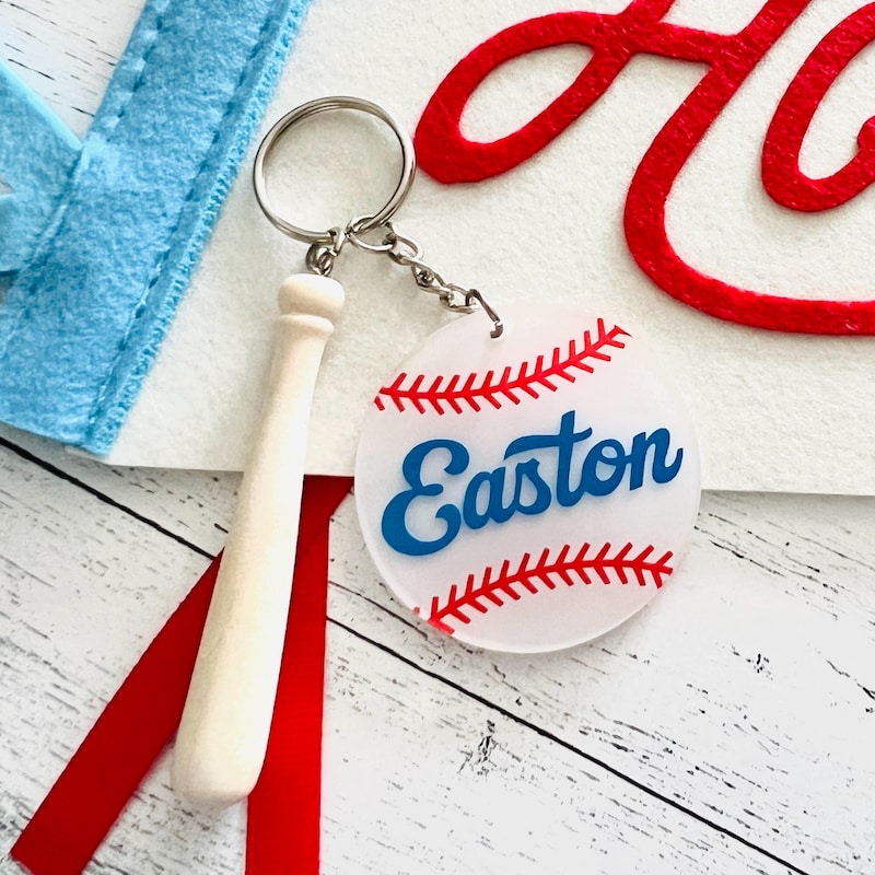 Baseball Keychain - Etsy