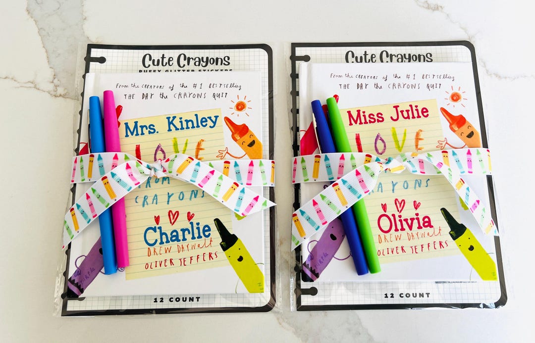 Personalized Crayon-themed Teacher Gift, Teacher Gift Bundle, Teacher ...