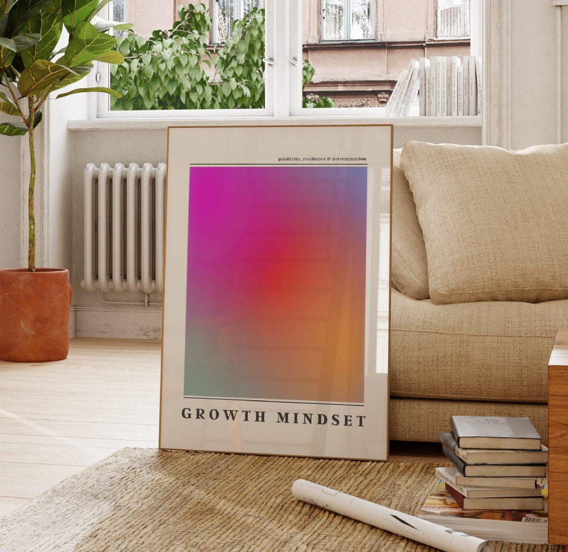 Growth Mindset Poster, Personal Development Art, Inspirational Daily ...
