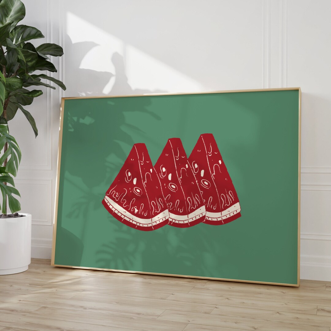 Watermelon Art, Fruit Market Print, Watermelon Print, Fruit Poster ...