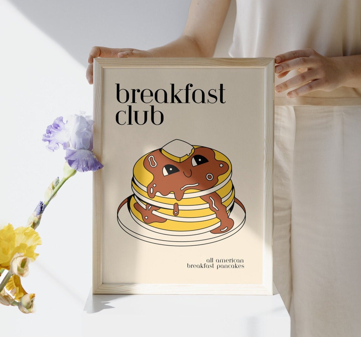 Cartoon Pancake Poster Printable Wall Art Download Breakfast - Etsy