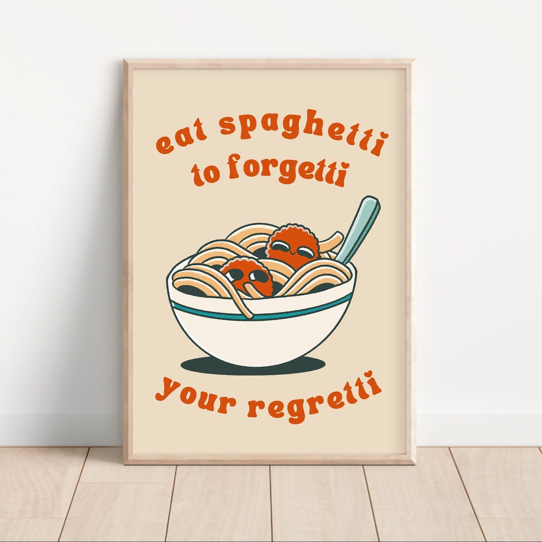Pasta Quotes About Life Art, Cartoon Preppy Room Decor Motivational ...