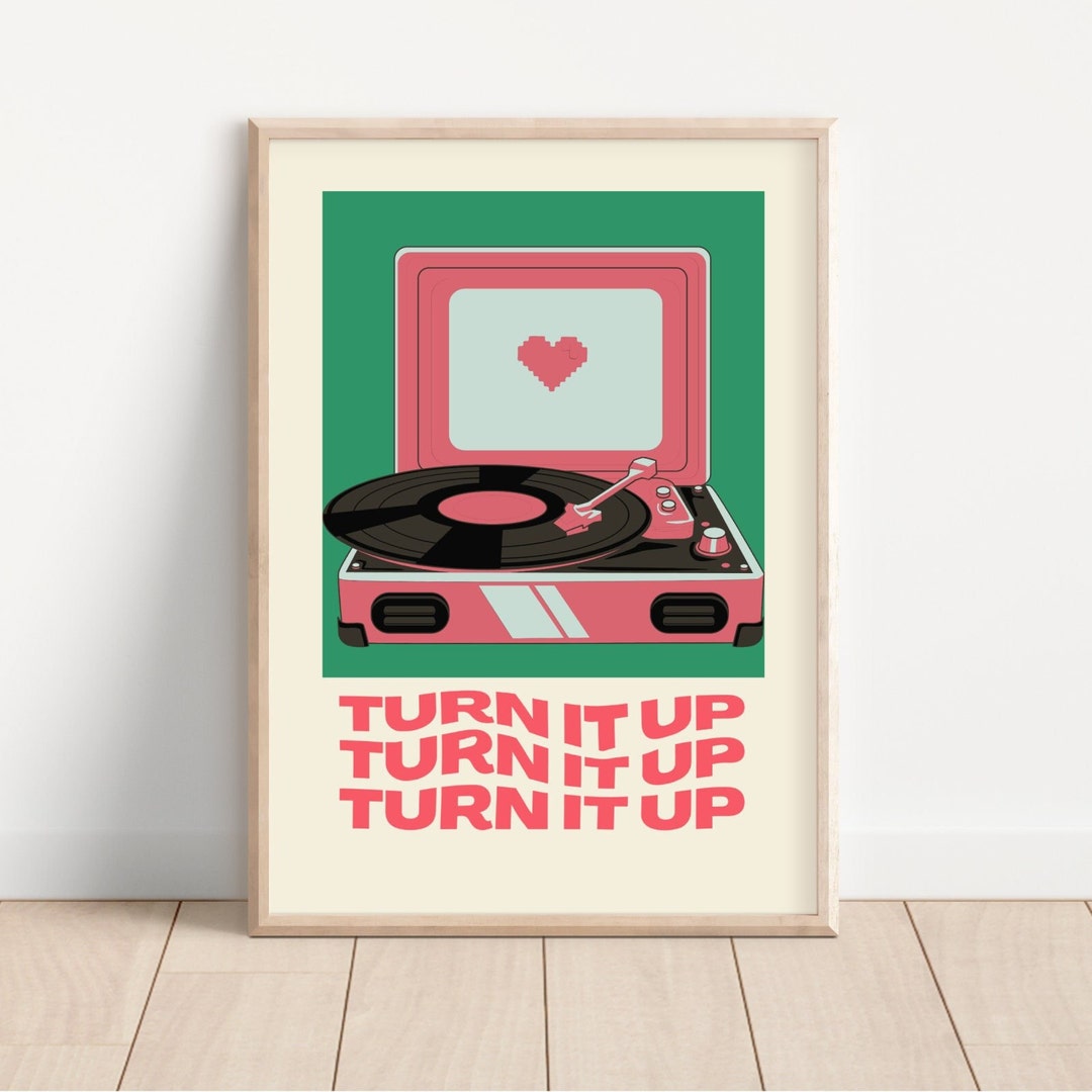 Retro Music Poster, Music Print Y2k, Record Player Print, Vintage ...