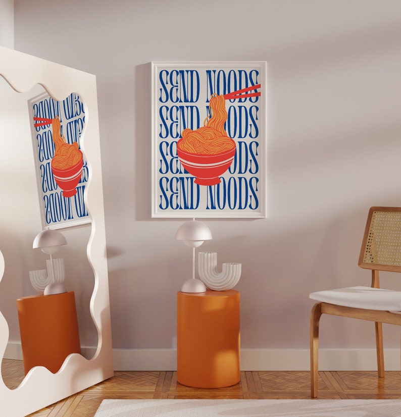 Send Noods Print, Funny Asian Food Art, Noodles Print, Japanese Poster ...