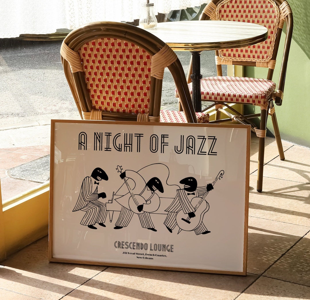 Jazz Art, Illustration New Orleans Poster, Jazz Poster, Hand Drawn Jazz ...