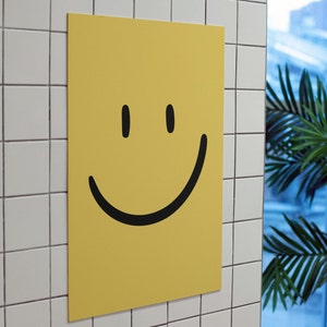 Smiley Face Poster, 90s Wall Poster, Vintage Colourful Decor, Yellow ...
