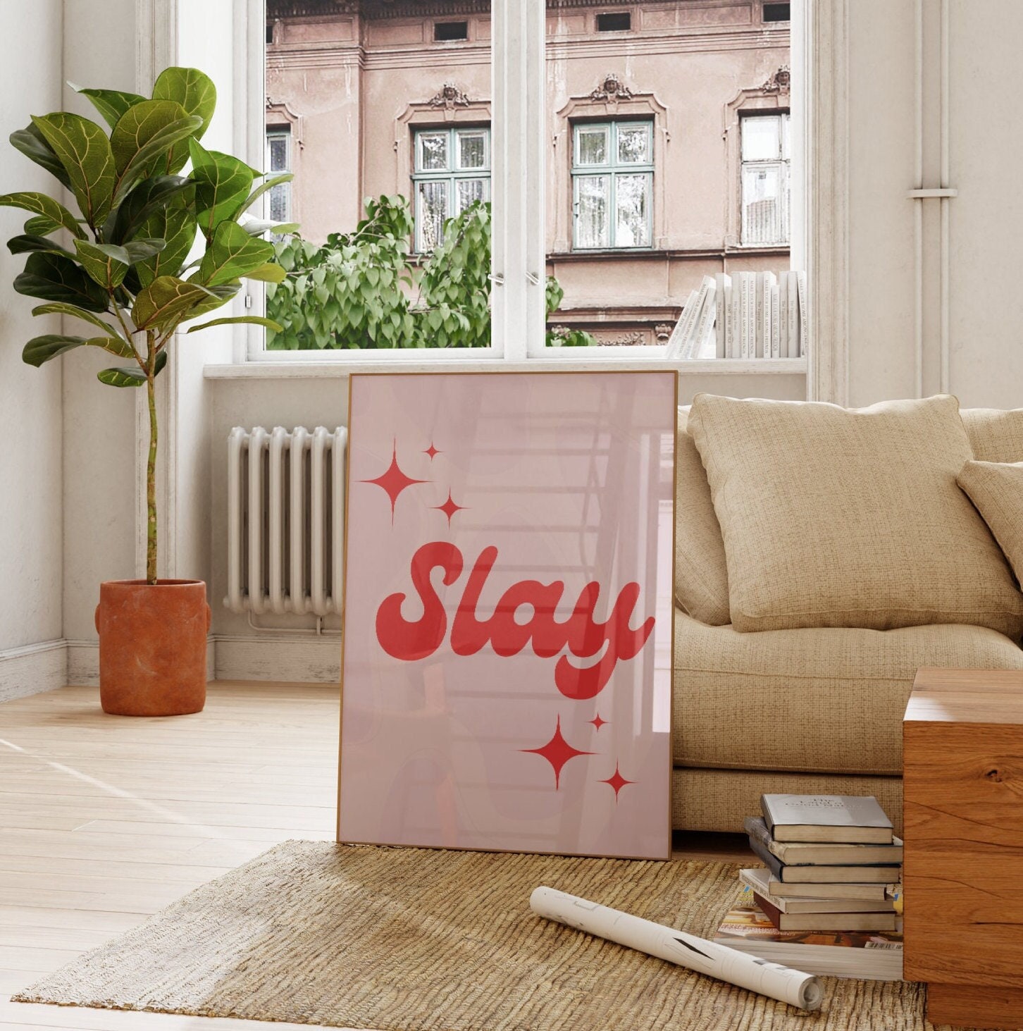 Slay Queen Poster, LGBT Art Printable, Inspirational Quote Queer Art ...