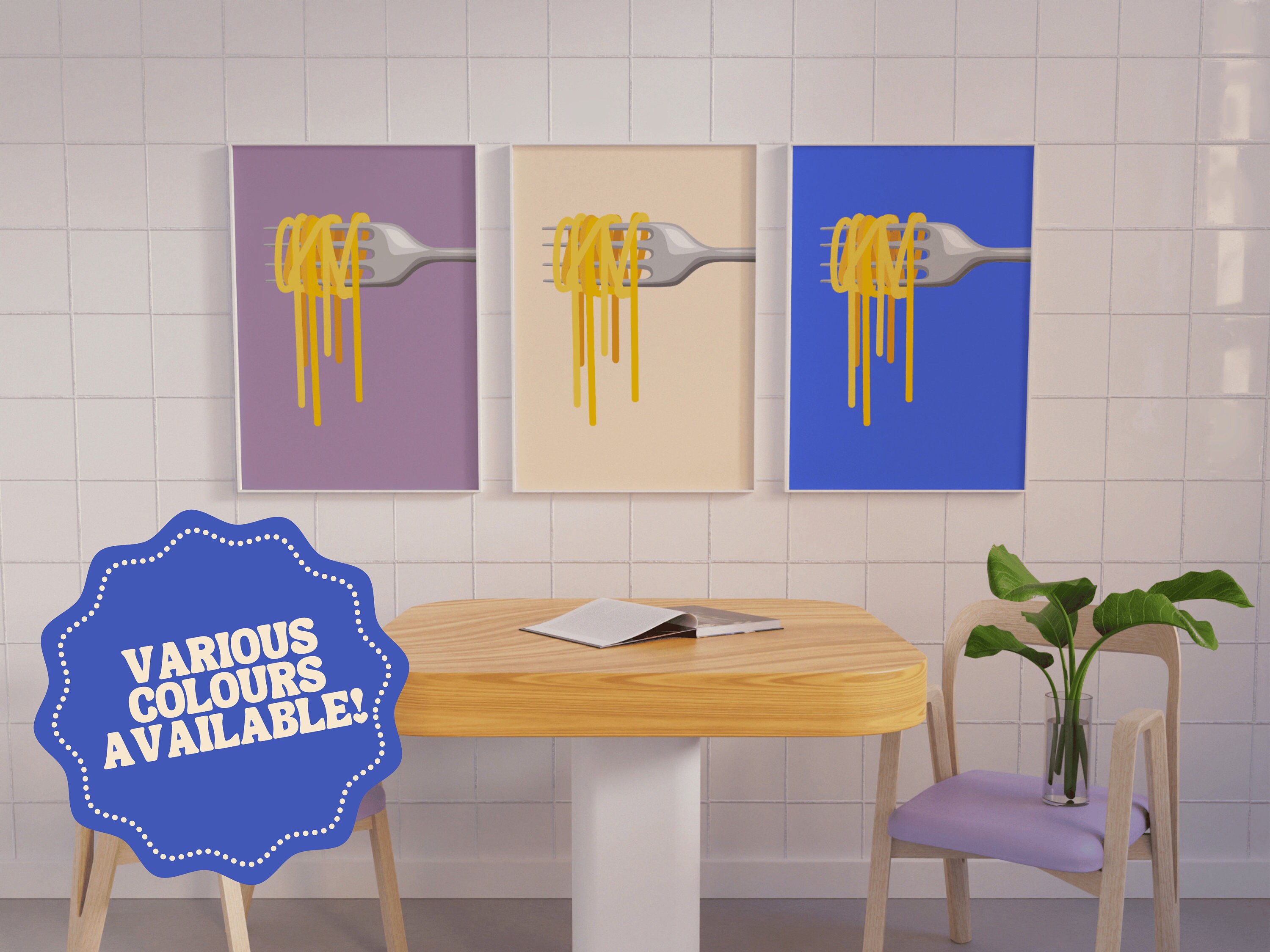 Spaghetti Pasta Print, Preppy Room Decor Printable Poster, Simple ...