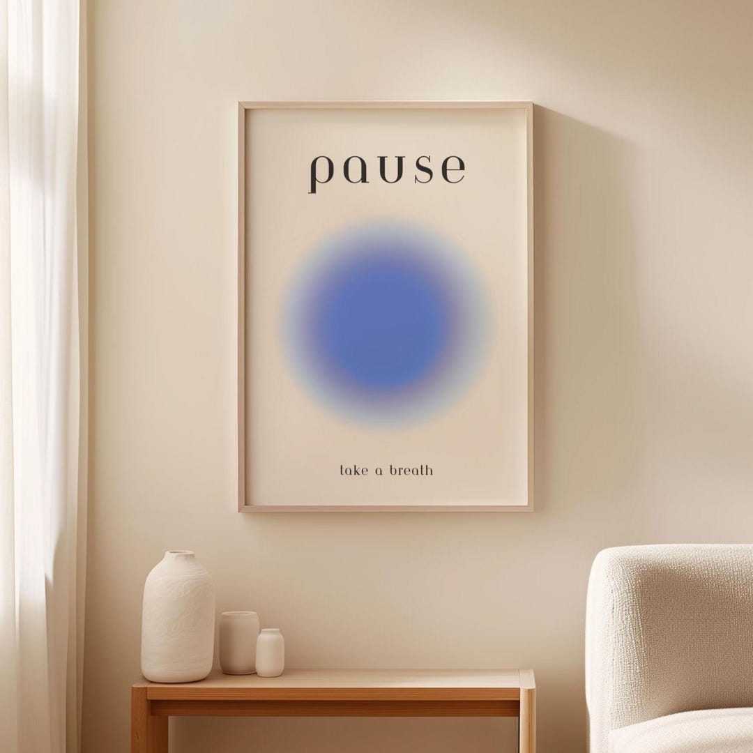 Mindful Wall Art, Grounding Yoga Poster for Anxiety Relief, Meditation ...