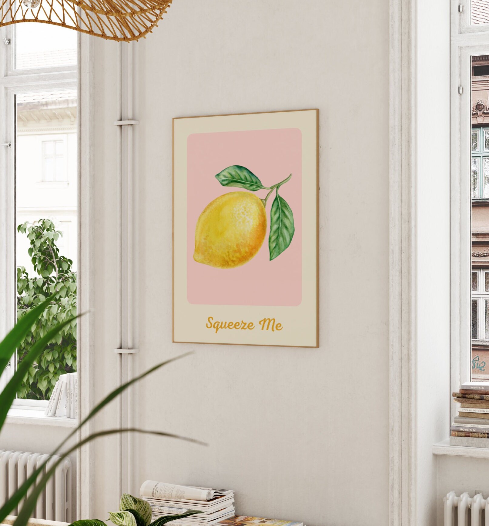 Lemon Poster, Fruits Wall Art, Lemon Print, Fruit Market Print, Quirky ...