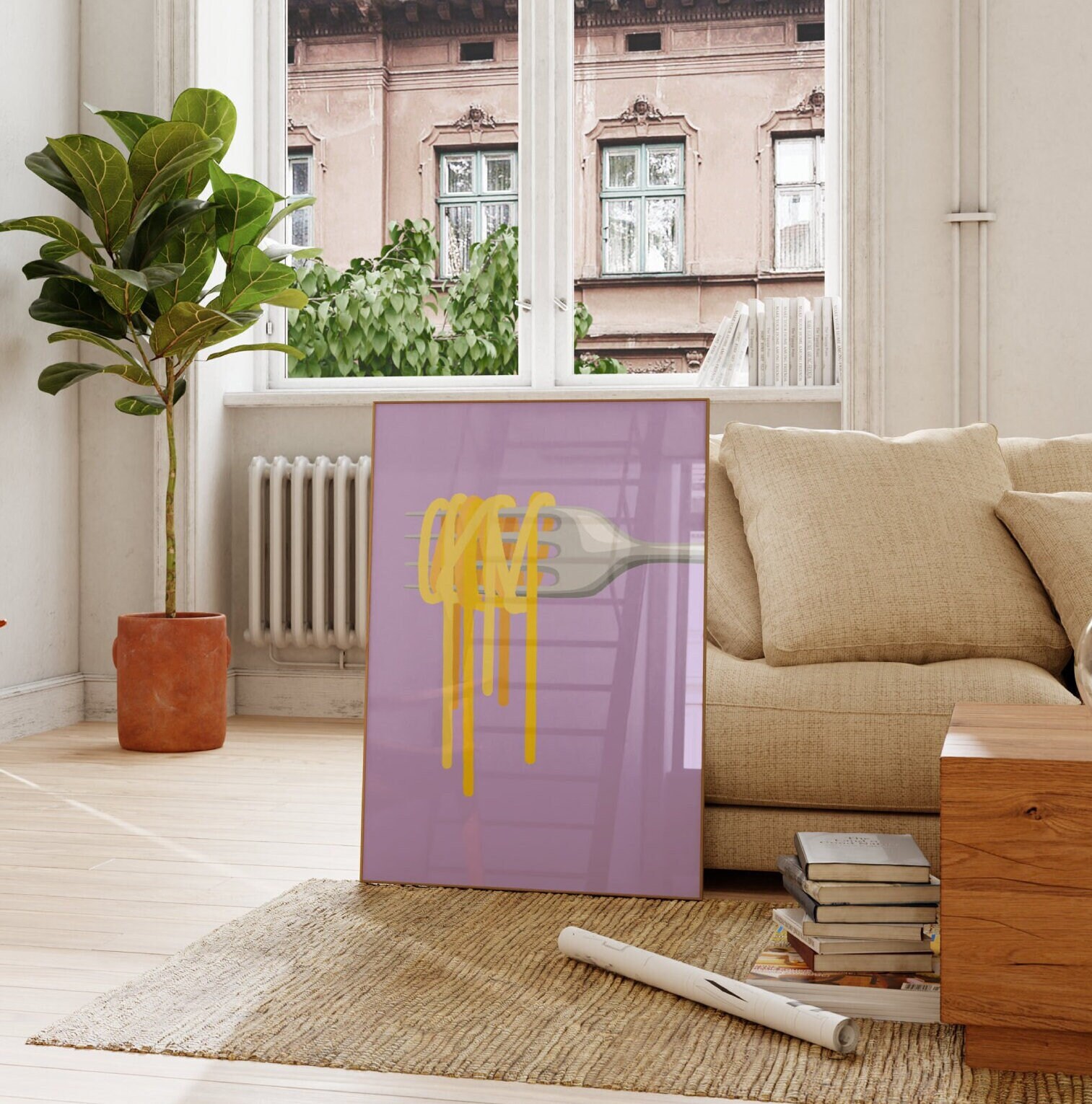 Spaghetti Pasta Print, Preppy Room Decor Printable Poster, Simple ...