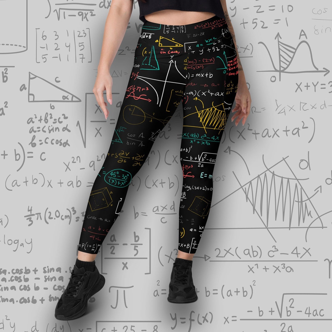 Math Recycled Leggings With Pockets All-over Mathematical Equations ...