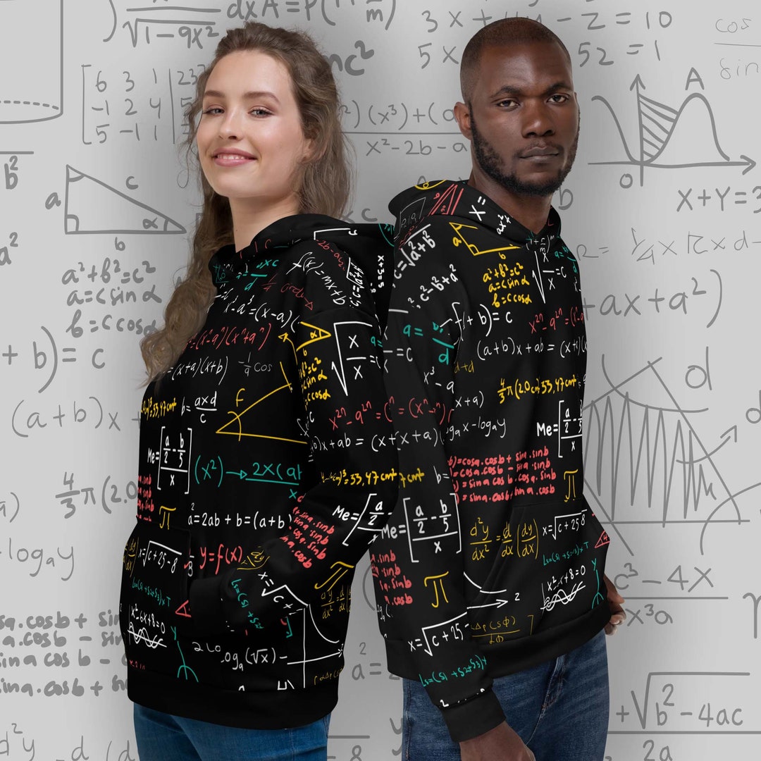 Math Hoodie - Unisex Recycled Hoodie With All-over Mathematical ...