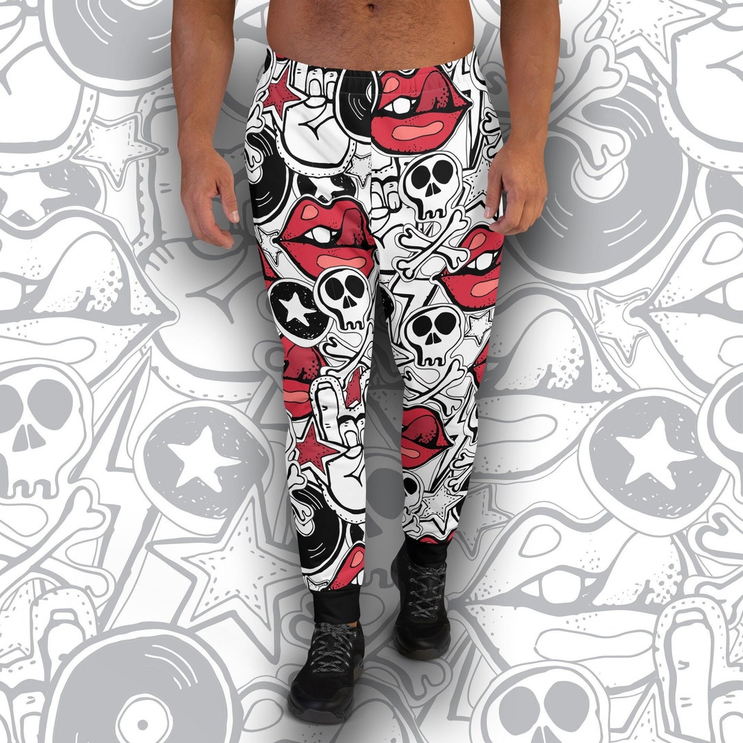 Punk Rock Joggers - Men's Recycled Sweatpants With All-over Punk Rock ...
