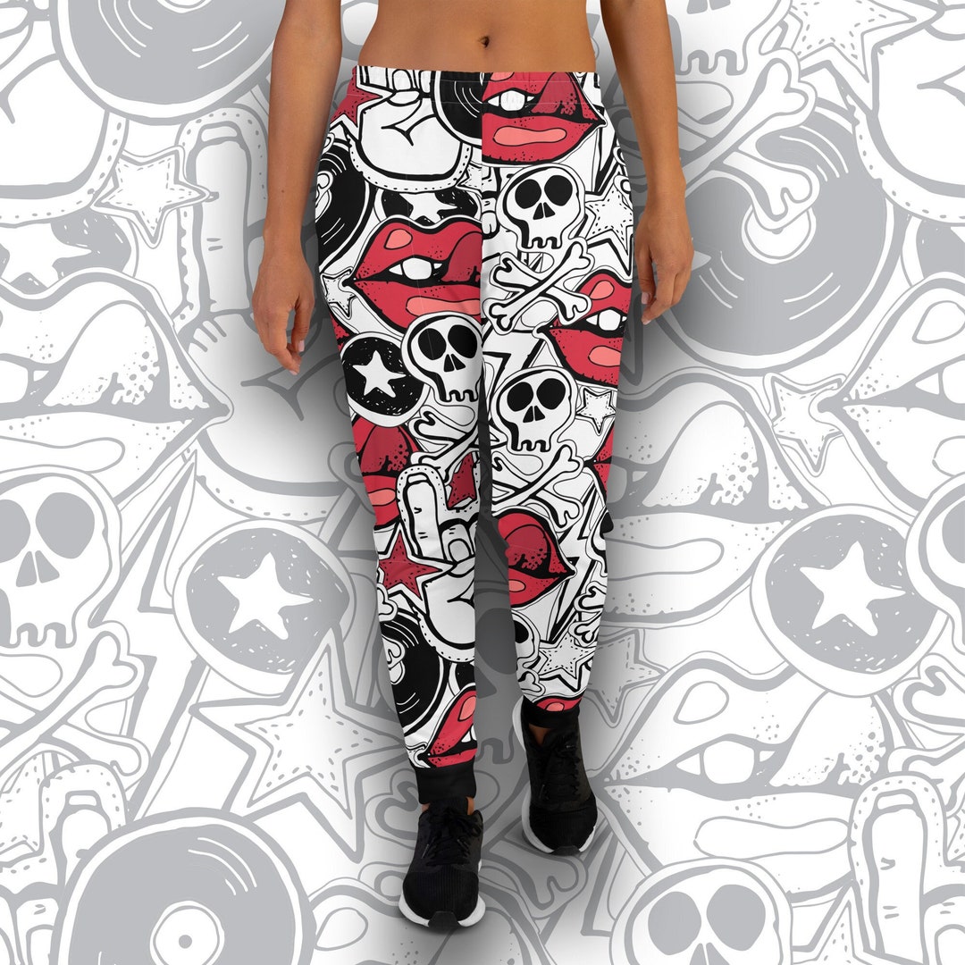 Punk Rock Joggers Women's Recycled Sweatpants With - Etsy