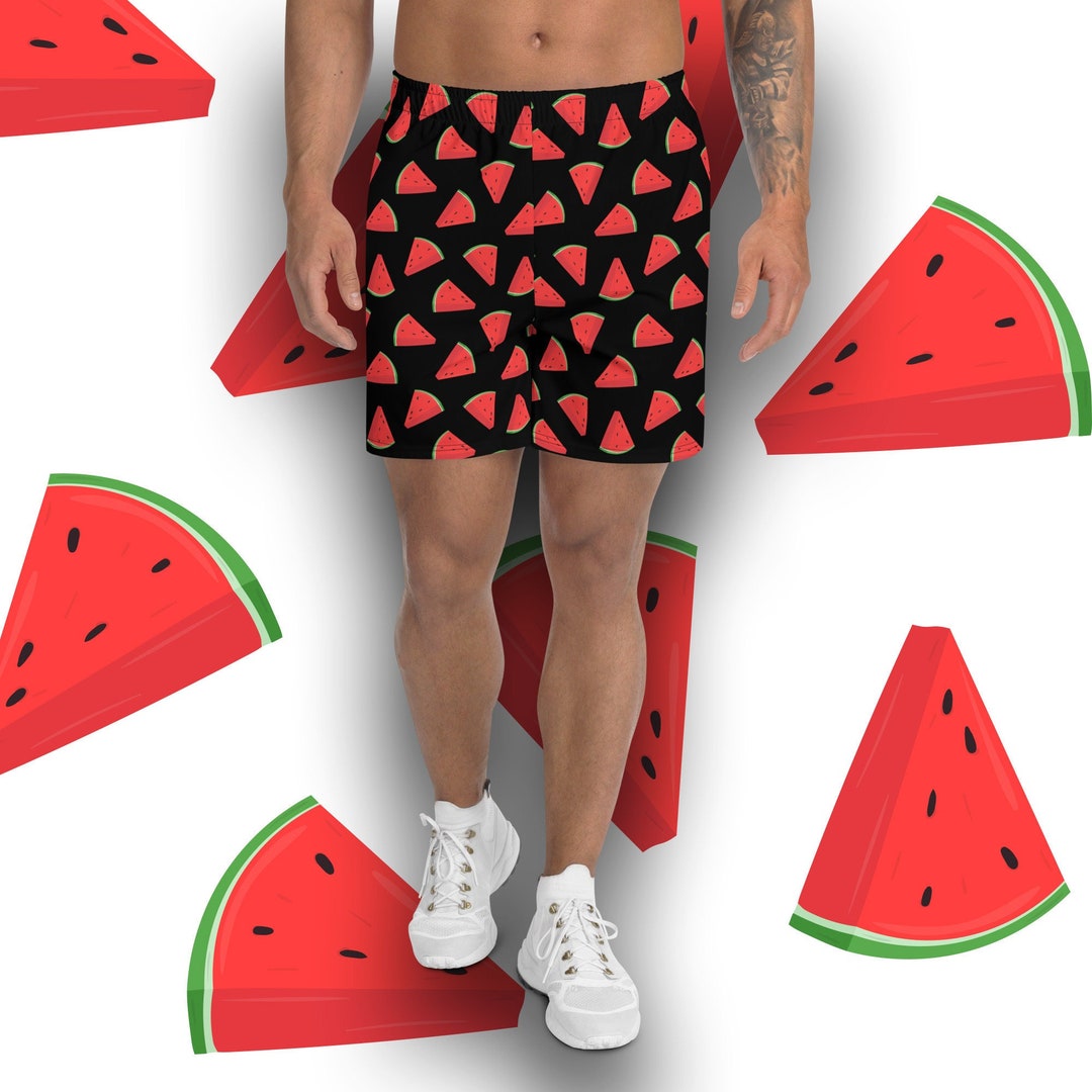 Watermelon Shorts Men's Recycled Athletic Shorts With All-over ...