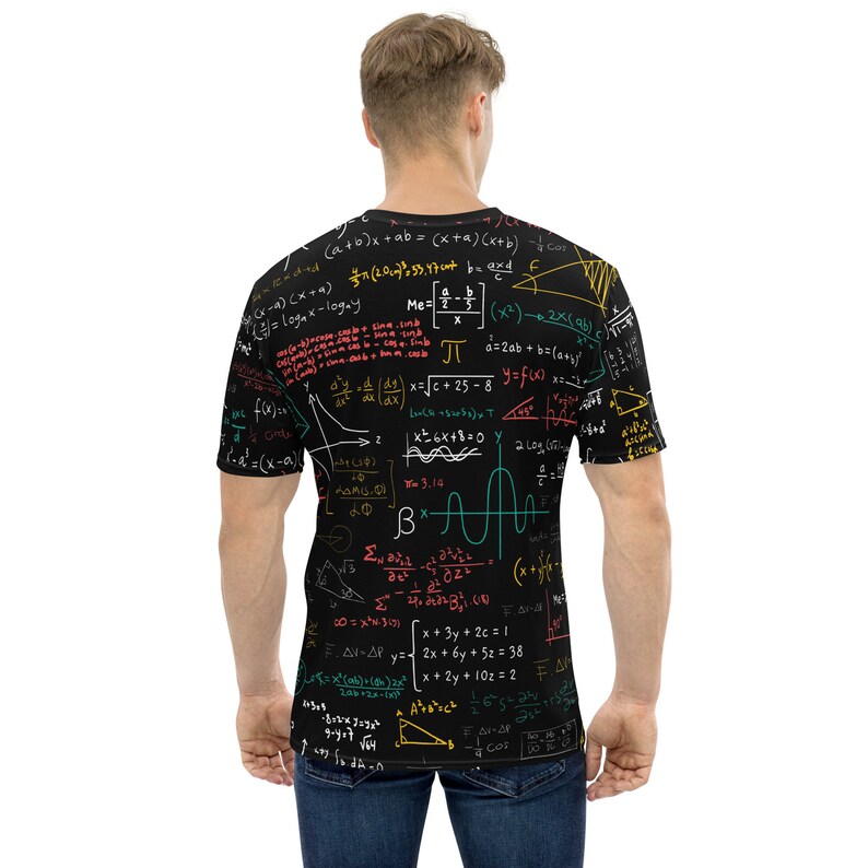Math Shirt - Men's Crew Neck Tee With All-over Mathematical Equations ...