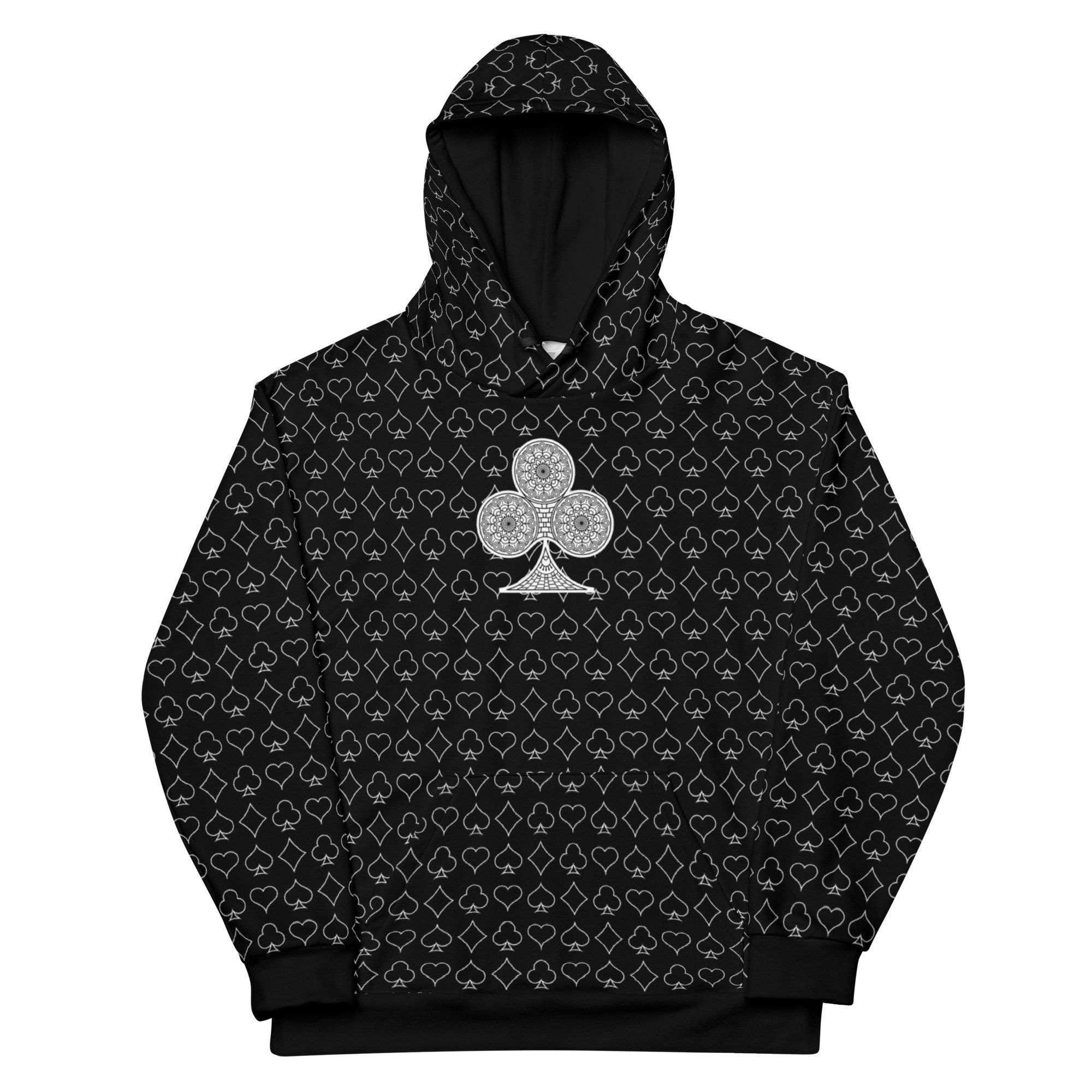 Lucky Poker Hoodie Unisex Recycled Hoodie With All-over Poker Print ...