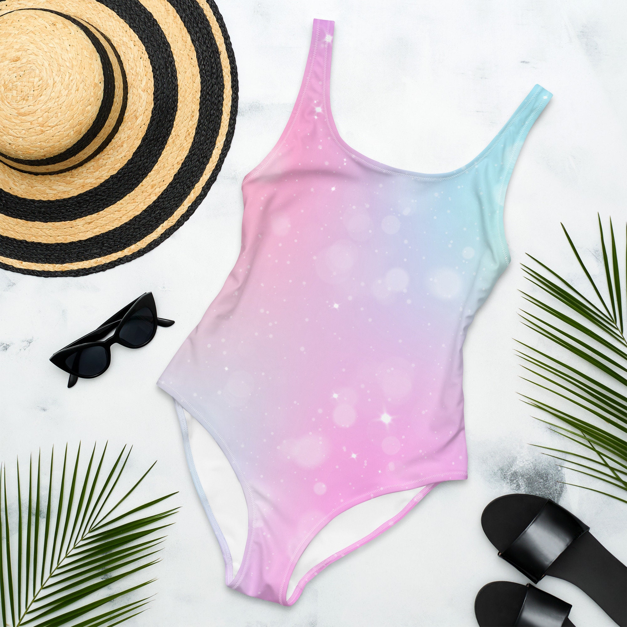 Unicorn Sparkle Swimsuit - One-piece Bathing Suit With All-over Pink ...