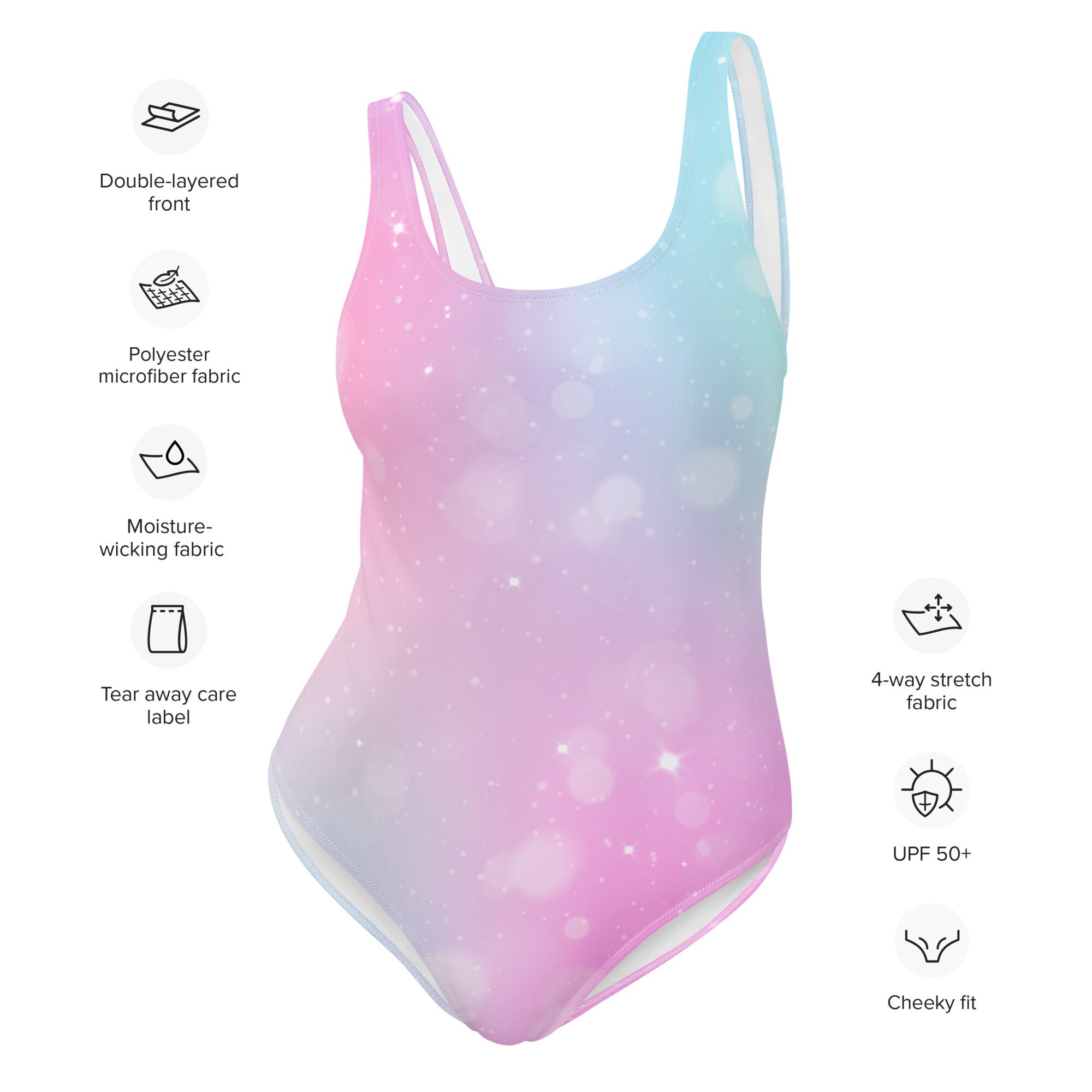 Unicorn Sparkle Swimsuit - One-piece Bathing Suit With All-over Pink ...