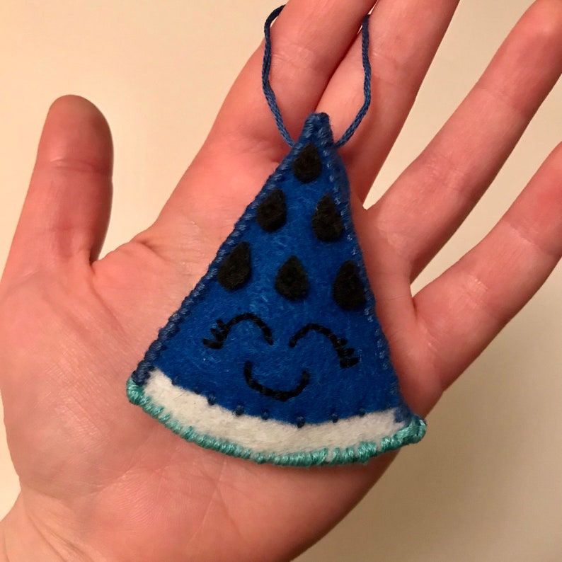 Watermelon Slice Ornament or Montessori Toy With Cute Face | Makes a ...