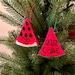 Watermelon Slice Ornament or Montessori Toy With Cute Face | Makes a ...