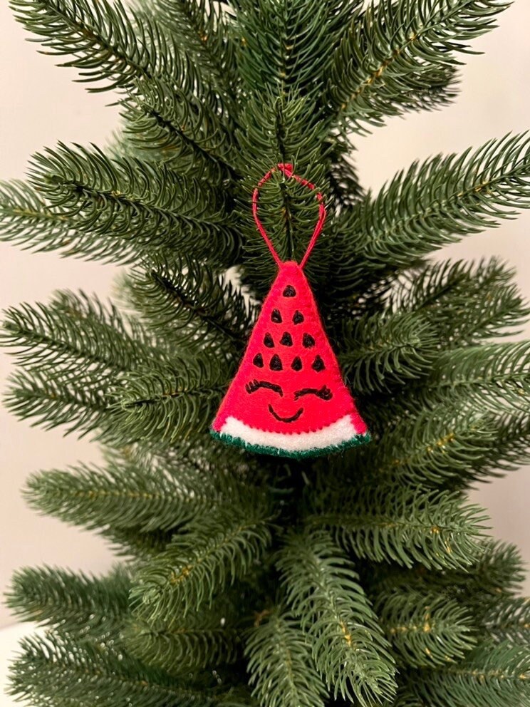 Watermelon Slice Ornament or Montessori Toy With Cute Face | Makes a ...