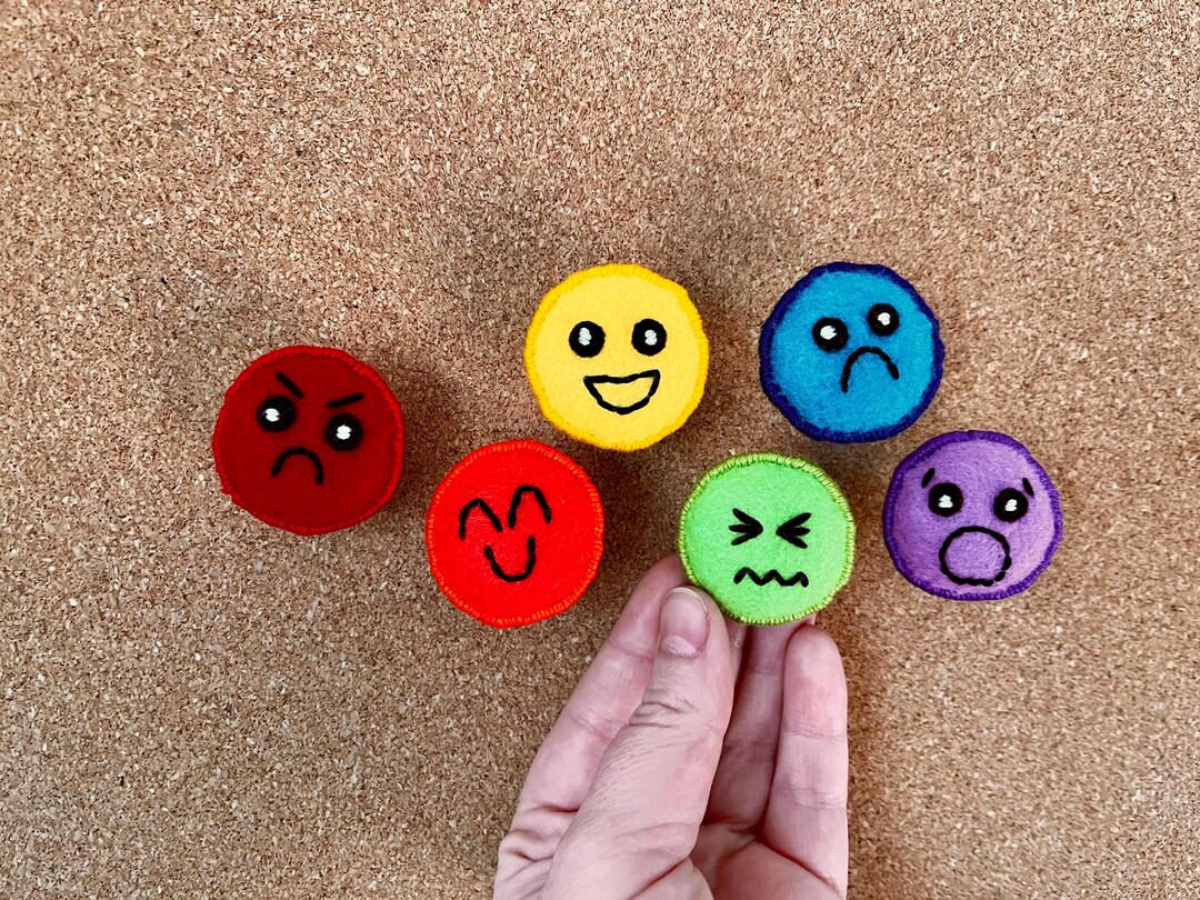 Rainbow/emotion Pins With Cute Faces | Adorable Learning Tool - Etsy