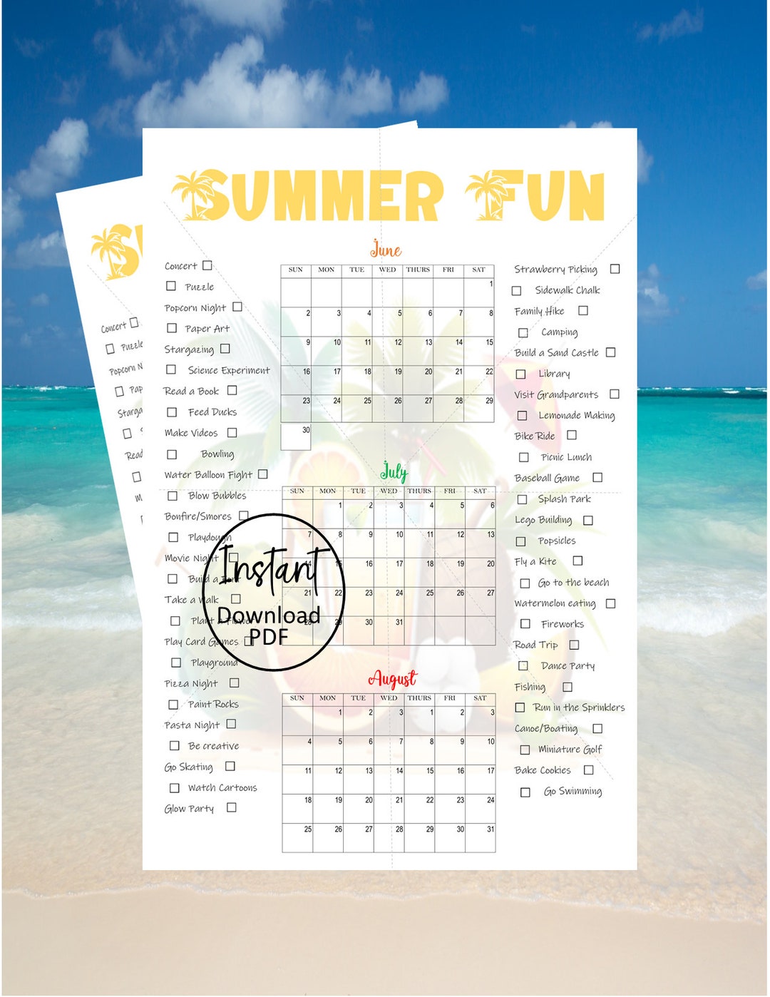 Summer Calendar , Summer Fun, Family Activities, Fun in the Sun, Summer ...