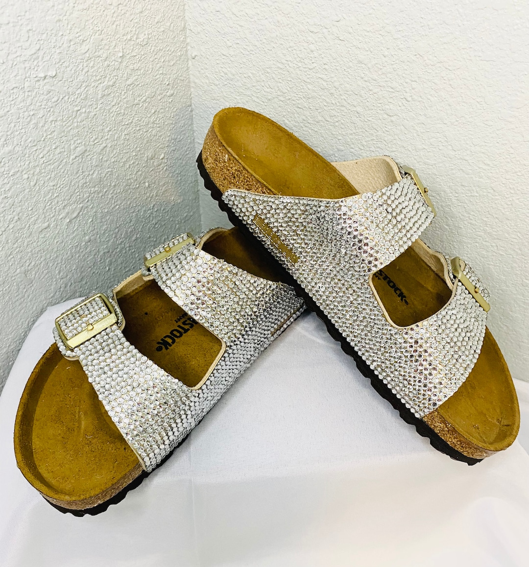 Bedazzled Birkenstocks, Custom Wedding Shoe, Crystal Birkenstock Sandal ...