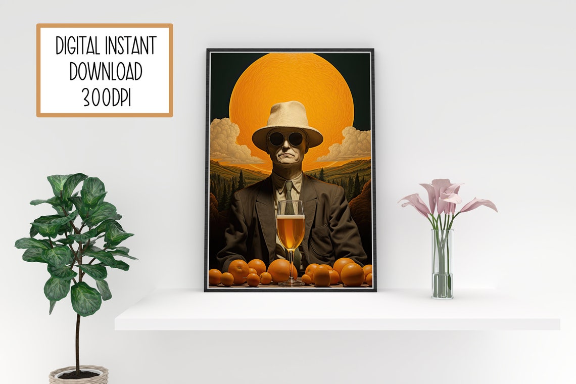Beer Wall Art Printable, Surrealist Art, Beer Art, Drinking, Funny Wall ...