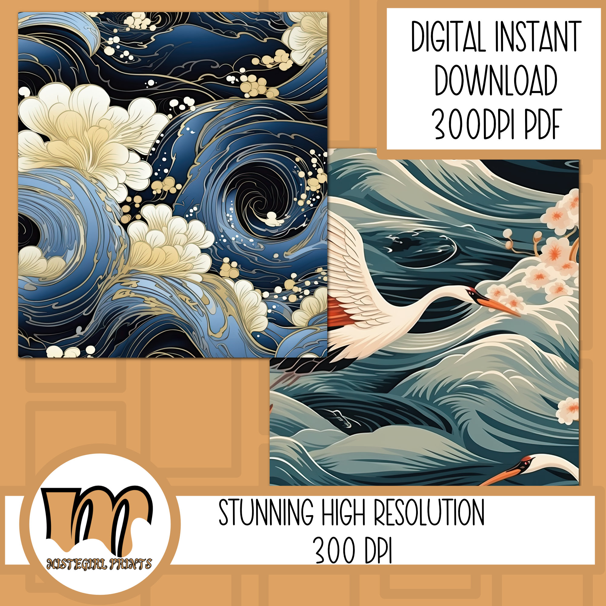 Japanese Inspired Pattern Papers, Digital Paper, Japanese Pattern ...