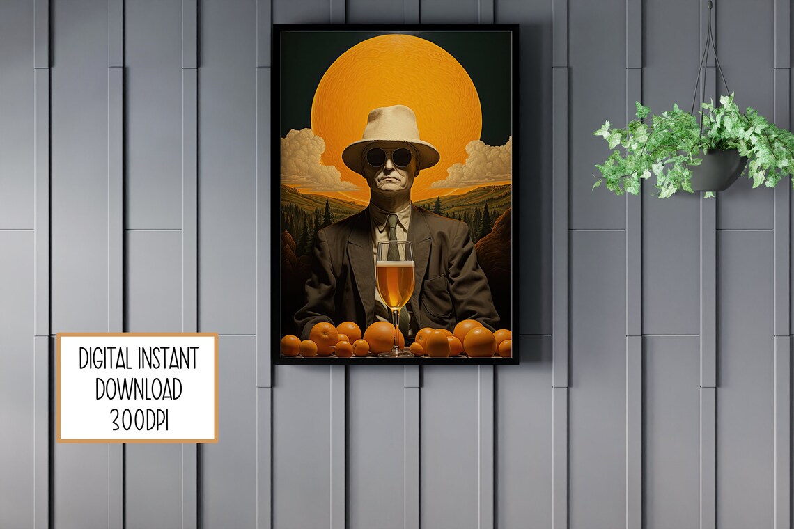 Beer Wall Art Printable, Surrealist Art, Beer Art, Drinking, Funny Wall ...
