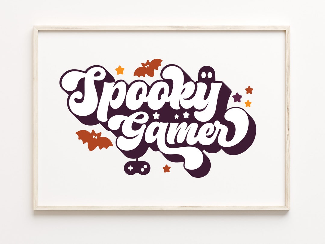 Spooky Gamer Digital Print, Halloween Art, Gaming Art, Gaming Decor - Etsy