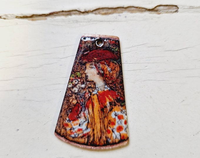 Single Enamel on Copper Pendant. Annie French Necklace Pendant. Jewelry ...