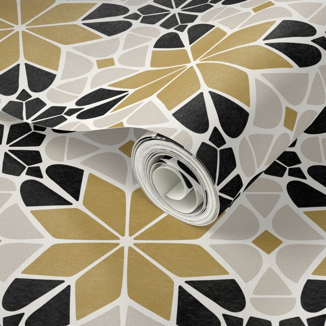 1920s Starry Mosaic Wallpaper, Unique Luxury Star Wallpaper, Bright and ...