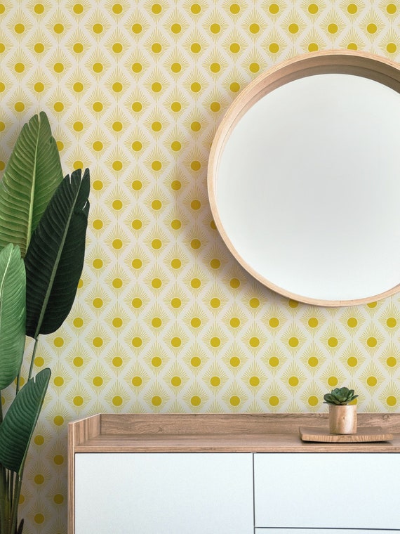 Yellow Sun DIY Wallpaper Fun Pre-pasted Temporary Wallpaper - Etsy