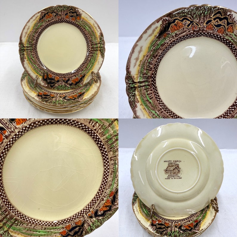 1930's Myott Son & Co 'england's Countryside' Dinnerware Set Bread ...